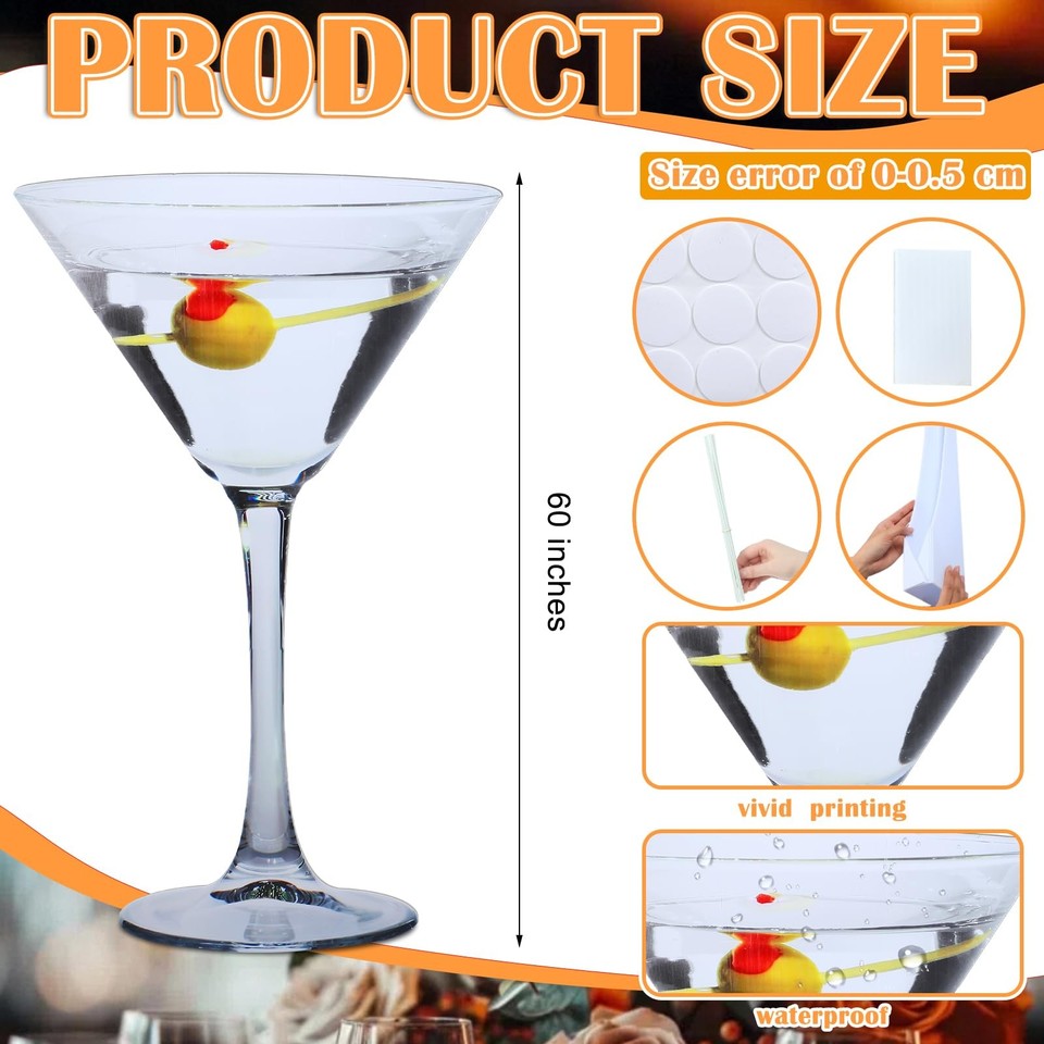 5ft Martini Glass Stand up Cardboard Cutout Life Size Martini Cocktail ...