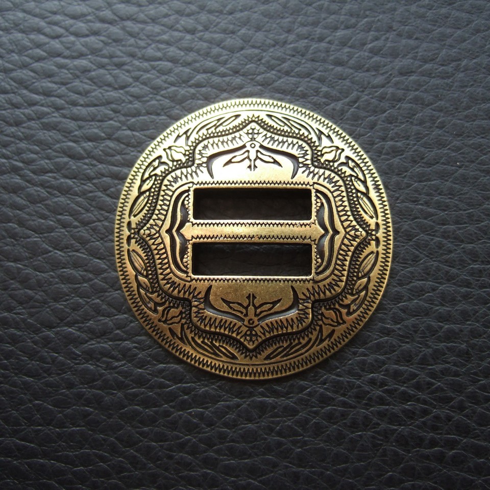 1-1/4" Slotted Concho Saddle Tack Belt Leather craft Western Style 5 ...