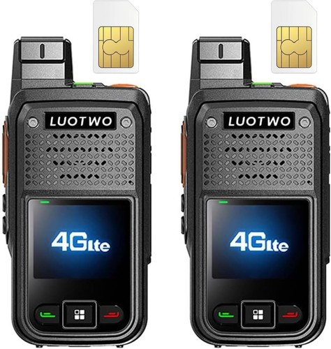 LUOTWO2 Pack Global Walkie Talkie with SIM Card 4G Long Range Use for a ...