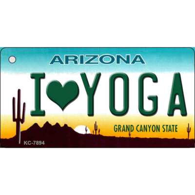 I Love Yoga Arizona State License Plate Tag Key Chain KC-7894 | eBay