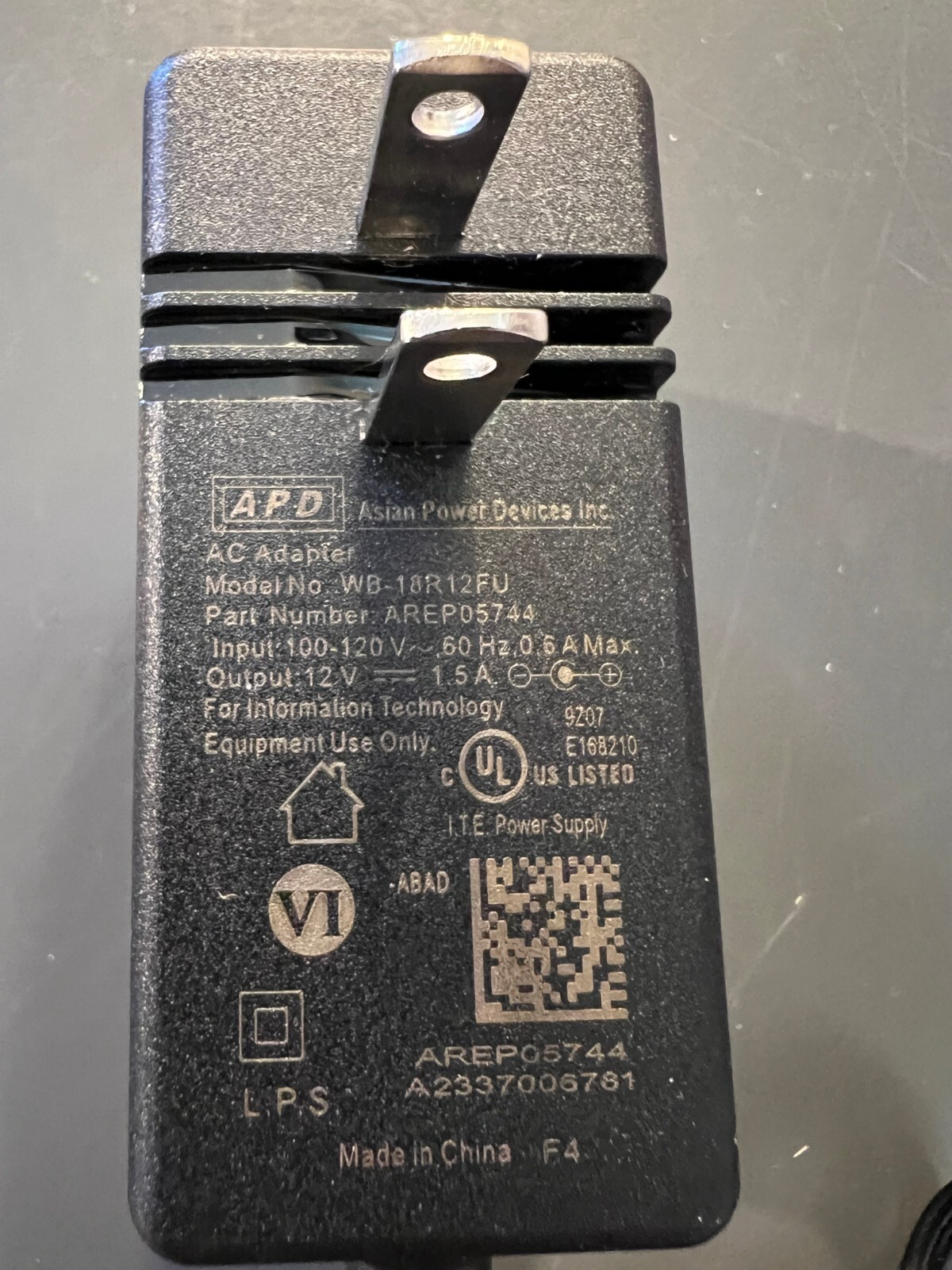 ADP Power Adapter Wb-18r12fu for Seagate Western Digital HDD Ac/dc 1.5a ...