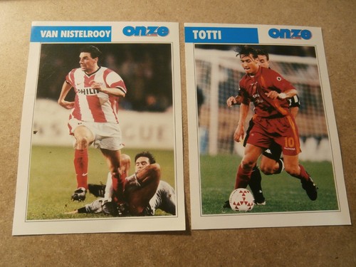 TOTTI, VAN NISTELROOY, 2 RARE 1999 FOOTBALL ROOKIE CARDS ONZE MONDIAL ...