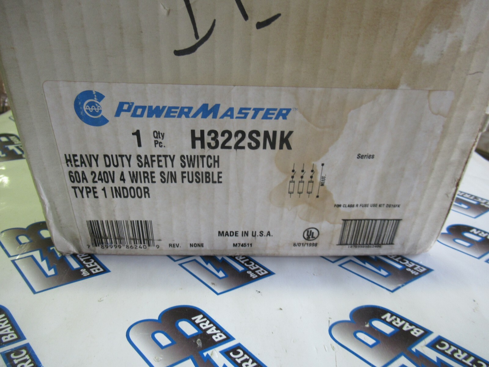Eaton/Powermaster H322SNK Disconnect 60 Amp 240 Volt 3PH 4W Fusible ...