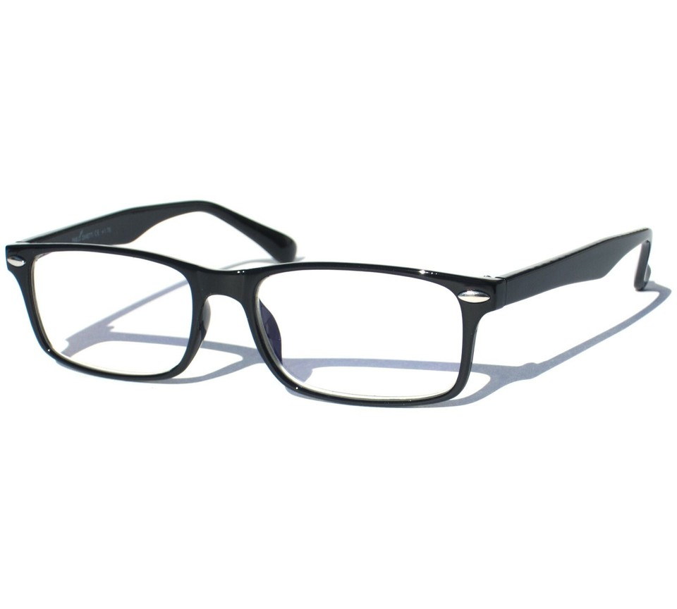 READING GLASSES CLEAR LENS Eyewear Black Frame Polite Readers ...