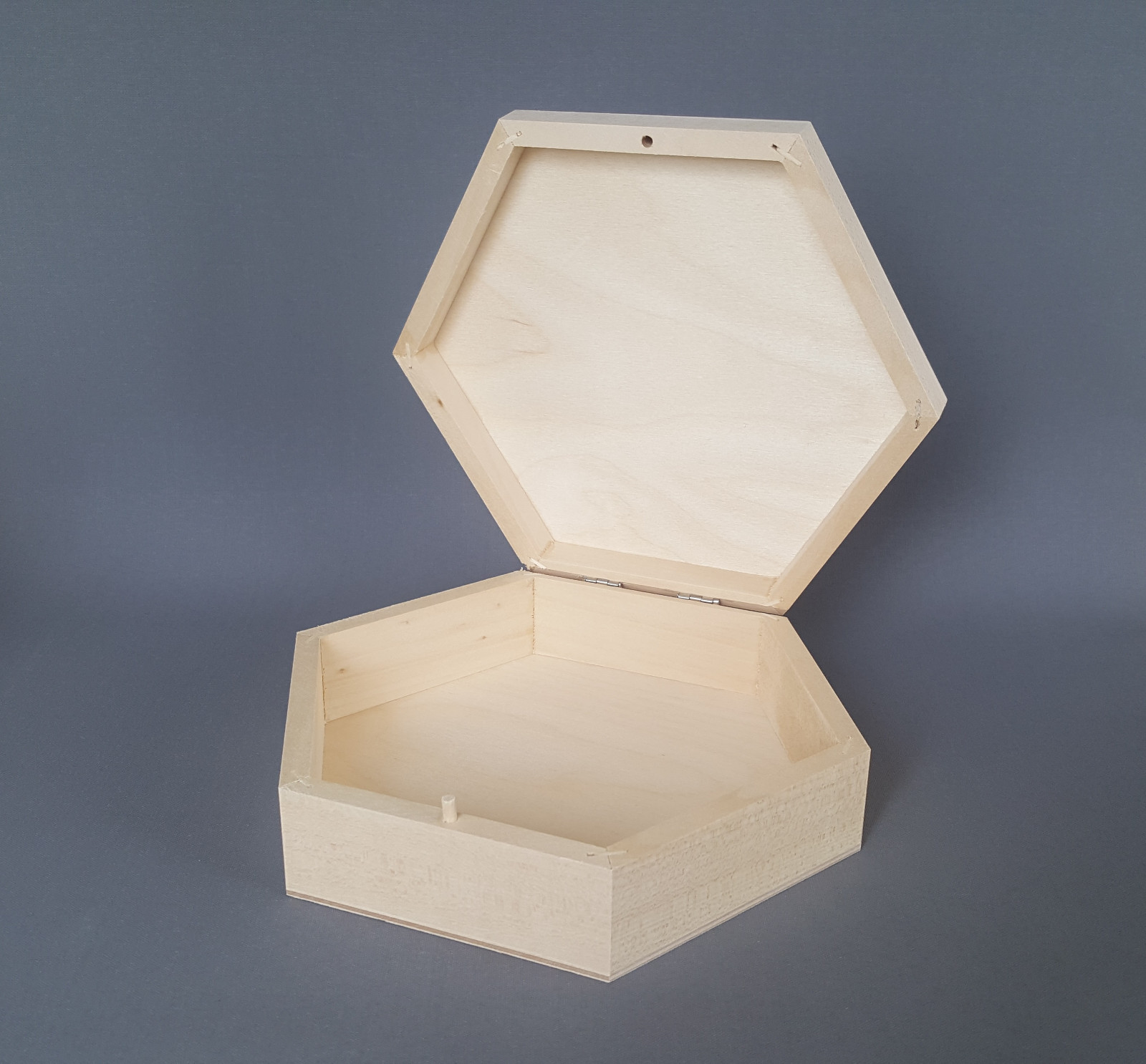 Plain Wood Hexagonal Storage Box Trifle Memory Keepsake Wooden Boxes ...