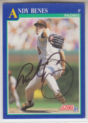Autographed 1991 Score Andy Benes - Padres | eBay