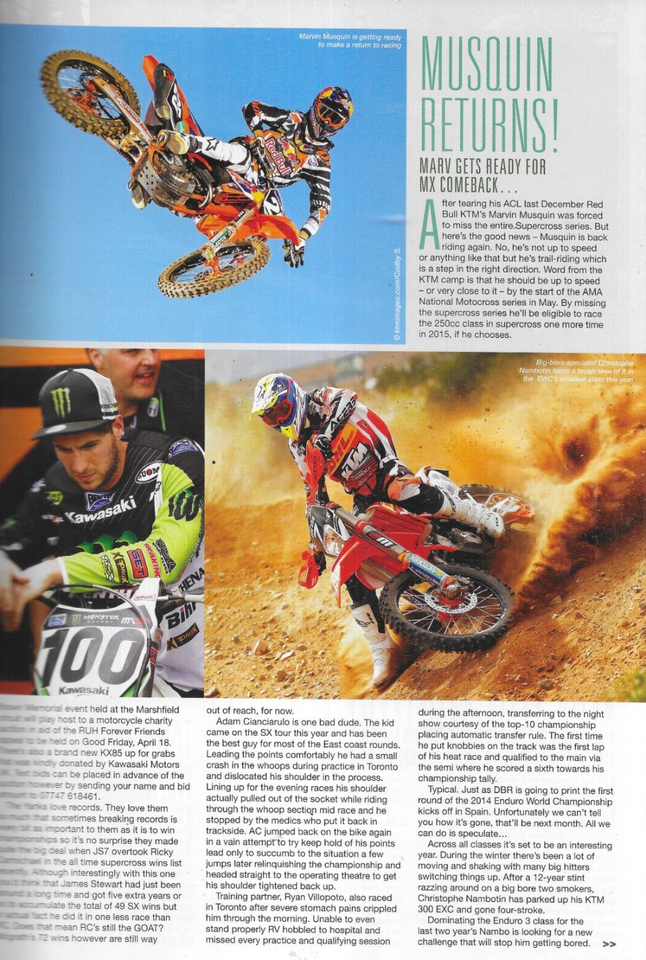 Dirt Bike Rider Magazine Kawasaki Max Anstie Marc Blanchard Mxgp Season ...