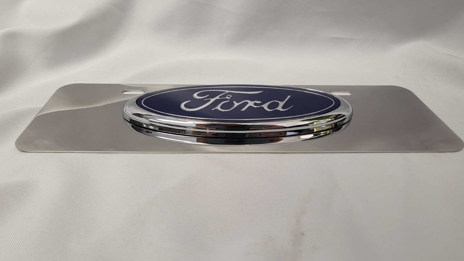 FITS FORD CHROME STAINLESS STEEL MINI FRONT LICENCE PLATE LOGO EMBLEM ...