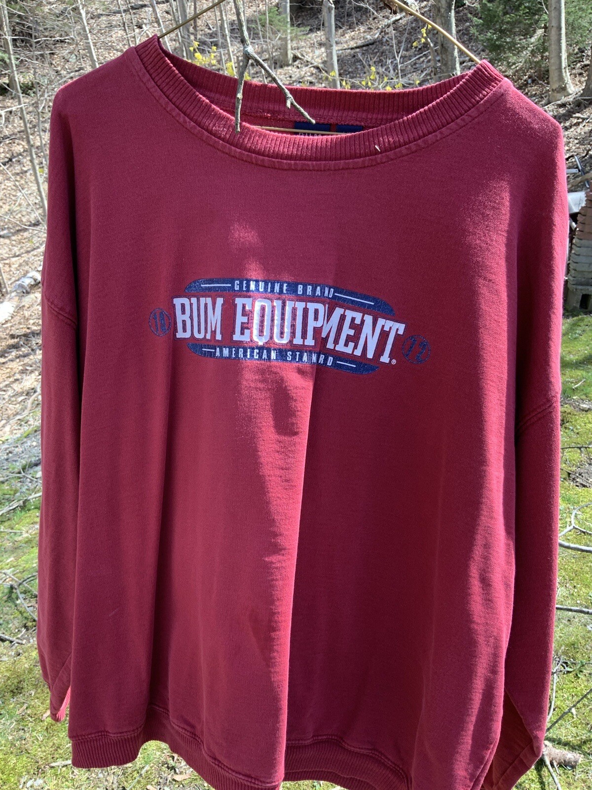 BUM Equipment Vintage 1990’s Deep Red Logo Sweatshirt Unisex Size L/XL ...
