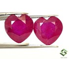 10x10 mm Natural Ruby Heart Shape Cut Pair 10.36 CTS Faceted Loose ...