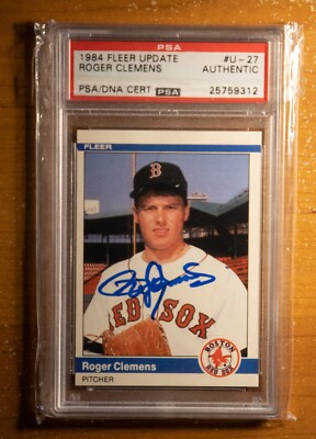 1984 Fleer Update Roger Clemens Signed Rookie Card U-27 PSA/DNA NM-MT ...