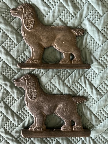 Vintage Cast Aluminum Cocker Spaniel Dog Chain Link Hurricane Fence ...
