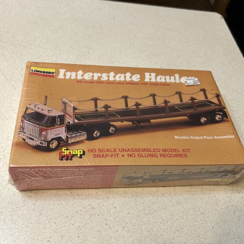 Lindberg Interstate Hauler Ho Scale GMC Astro W/ Stake Trailer Model ...