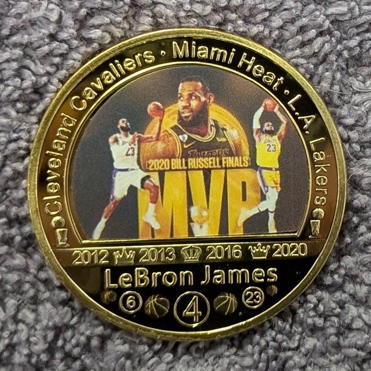 LeBron James MVP Gold Coin Basket Ball NBA Autograph Sport Miami Heat ...