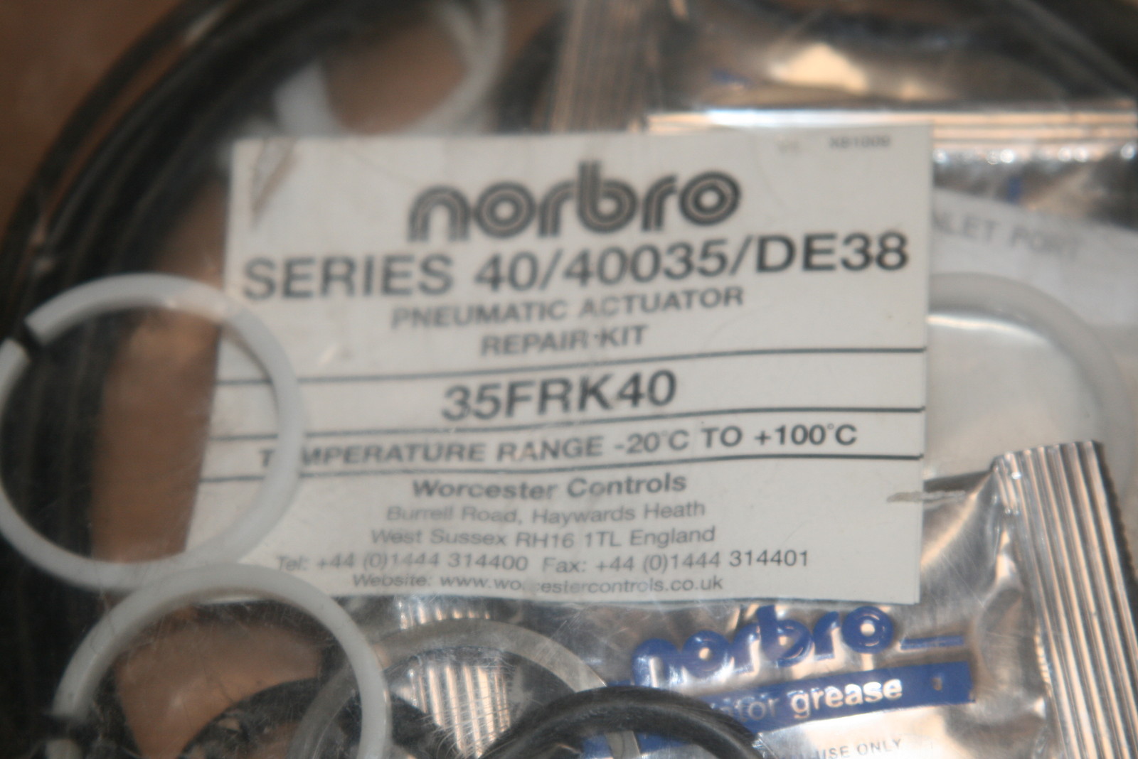 NORBRO 35FRK40 Pneumatic Actuator Repair Kit Worcester # VNO10500 72AX ...