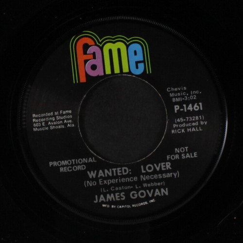 JAMES GOVAN: wanted: lover / jambolyia Fame (3) 7" Single 45 RPM | eBay