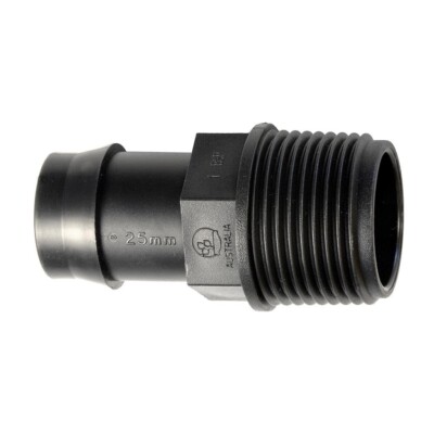 25mm BARB - 1" BSP THREAD joiner connector director adaptor pipe ...