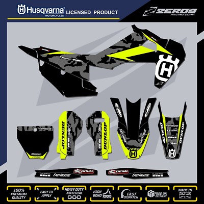 HUSQVARNA MX Graphics Kit Motocross Graphics TC FC TE FE 125-500 CAMO ...