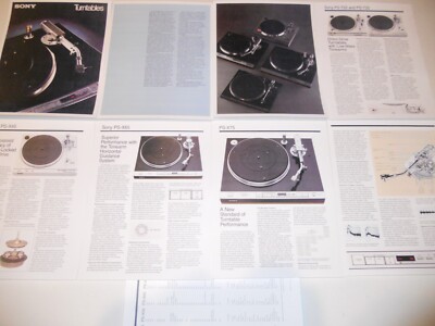 Sony 1980 Turntables Brochure 9 pgs Article+Info+Specs PS-X75,65,55,45 ...