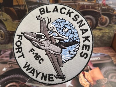 US AIR FORCE - Patch brodé Black Snake F-16C Fort Wayne ( Diamètre 100 ...