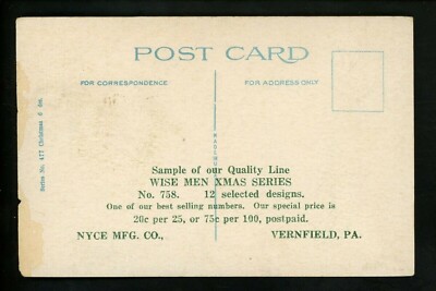 Advertising postcard Nyce Manufacturing Co. Vernfield, PA Wise Men ...