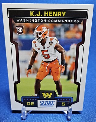 2023 PANINI SCORE KJ HENRY #393 FOOTBALL Rookie COMMANDERS RC | eBay