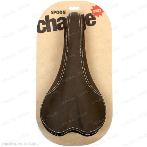 Charge Spoon Bike Saddle Titanium Rails Dark Brown Pressure Relief Road ...