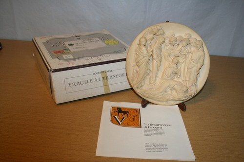 Rising of Lazarus Alabaster Plate Studio Dante Di Volteradici COA Box ...