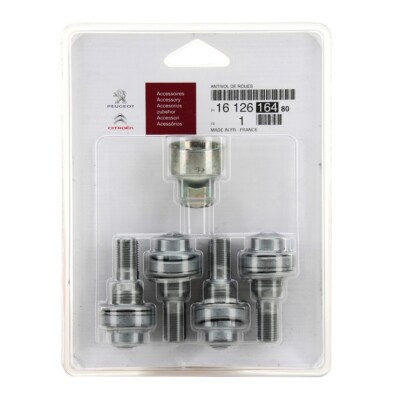 OEM Peugeot Citroen Vauxhall Alloy Wheel Locking Nut Set with Key ...