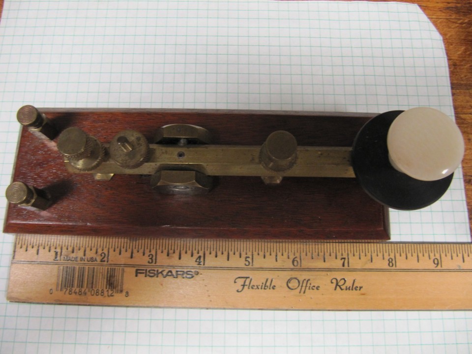 TELEGRAPH KEY CUSTOM MADE MAHOGANY BASE | eBay