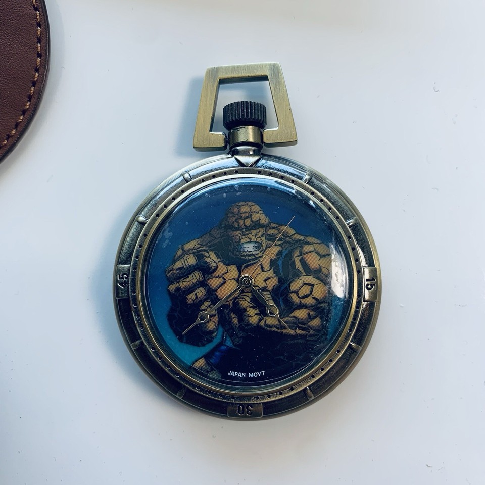 Marvel Comics The Thing Character Pocket Watch 1996 w/Leather Case ...