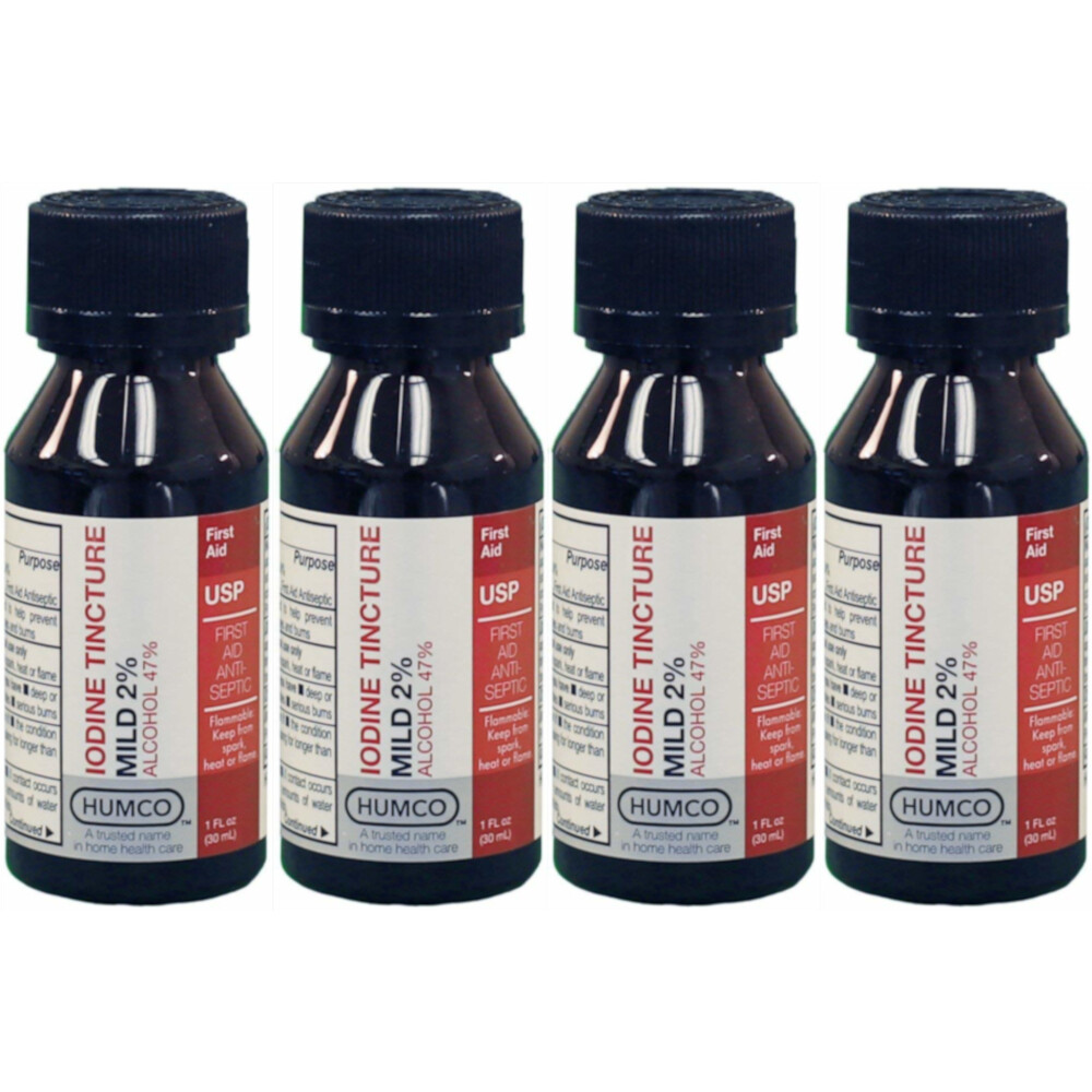 4 Pack Humco Iodine Tincture Mild 2 Usp 1Oz Each | eBay