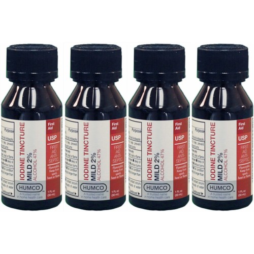 4 Pack Humco Iodine Tincture Mild 2 Usp 1Oz Each | eBay