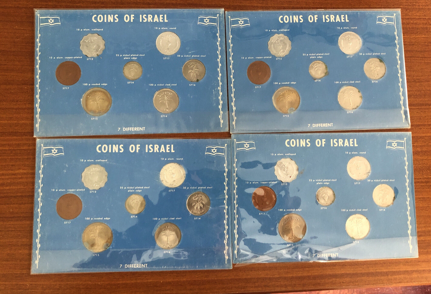 Lot Of 12 Coins of Israel 7 Piece Coin Set 1951- to 1957 100 Pruta ...
