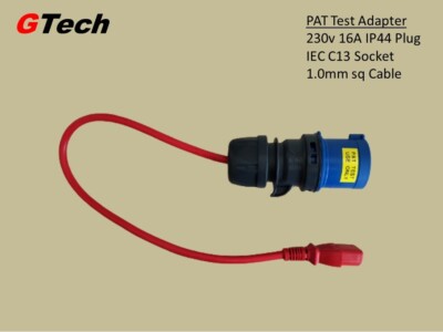 PAT Test Adapter - 230v 16A IP44 Plug - RED IEC C13 Test Cable | eBay UK