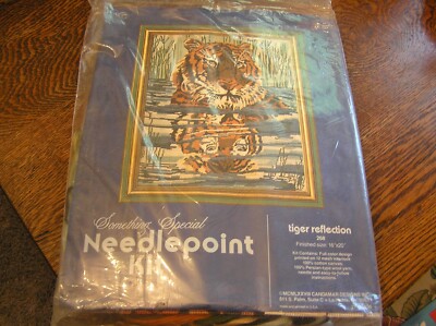 1978 Something Special Needlepoint Kit #268 TIGER REFLECTION 16x20 ...