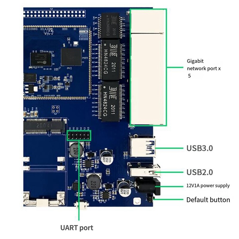 Module 5G WiFi Module MT7612E Dual Band Gigabit Card Linux System1400 ...