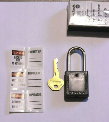 MASTER LOCK 410KABLK Lockout Padlock,KA,Black,1-3/4"H | eBay