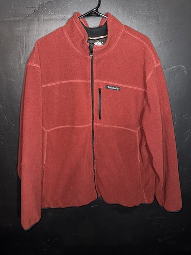 Timberland Long Sleeve Full Zip Fleece Jacket Adult 2XL XXL Red Front ...