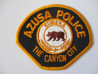 vintage Azusa The Canyon City California Cut Edge Twill Police Patch | eBay
