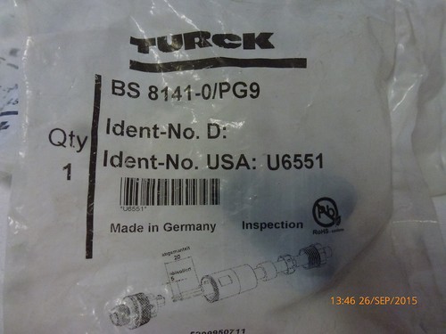 Turck BS 8141-0/PG9 U6551 Connector - Qty 4 - New | eBay