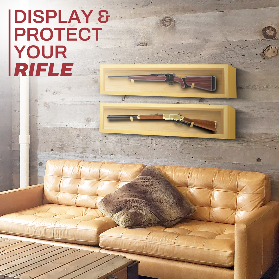 Single Rifle Gun Cabinet Display Case Wall Rack Replica Airsoft Civil ...