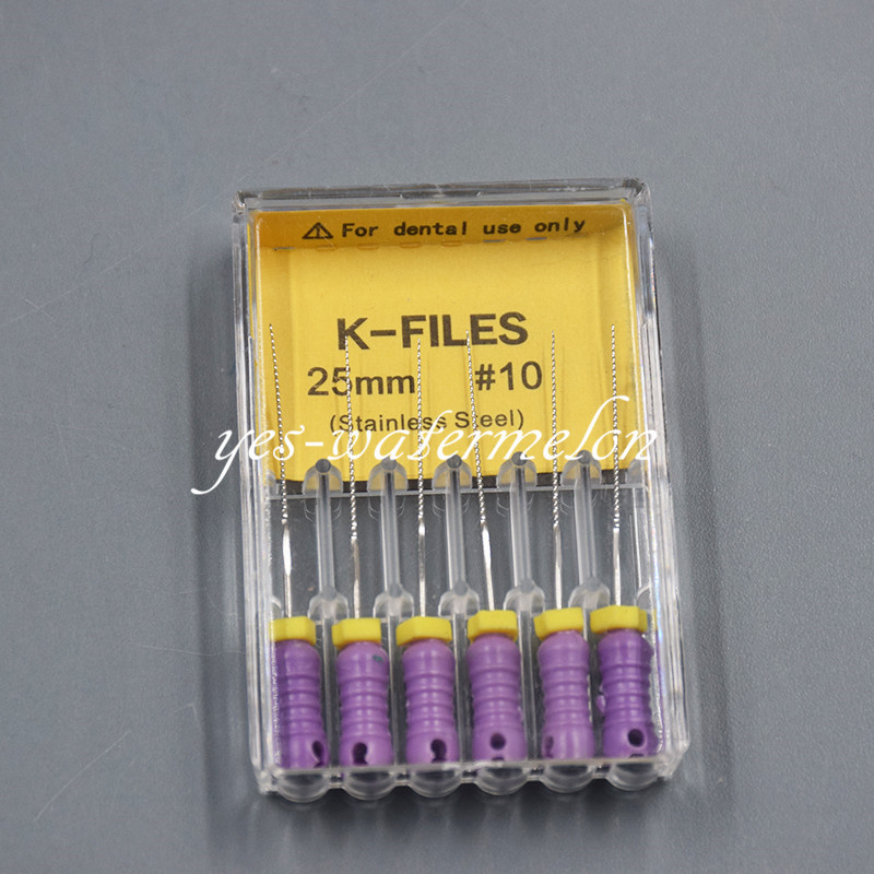 Pack de 10 instruments dentaires K-FILES 25 mm #10 canal radiculaire à ...