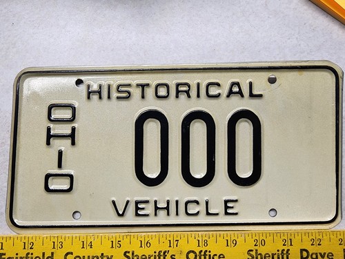OHIO Vintage EMBOSSED HISTORICAL Vehicle license plate BMV Sample plate ...