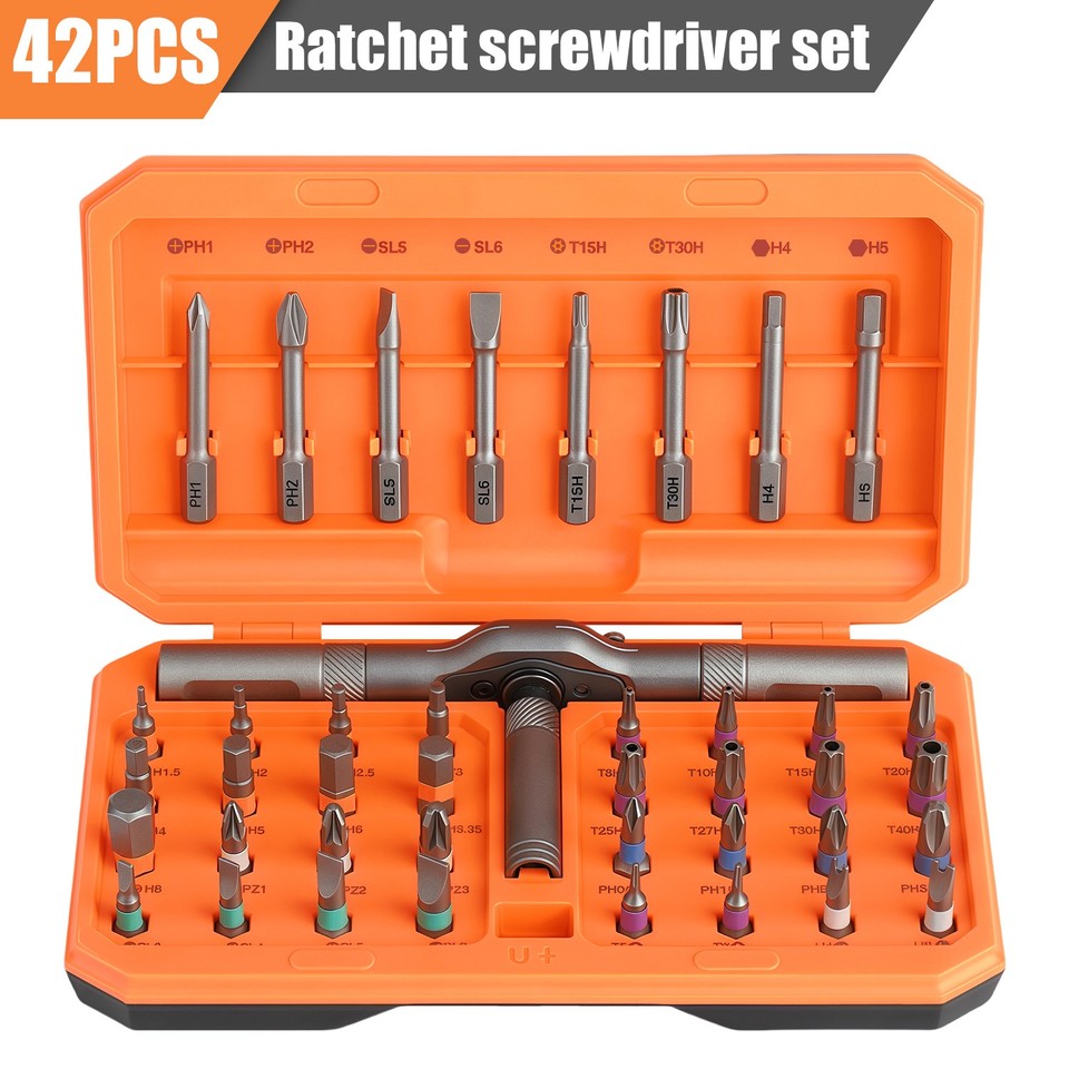 42 in 1 Magnetic Screwdriver Set, DIY Ratchet Screwdriver Set Multi Bit ...
