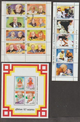 INDIA MAHATMA GANDHI STAMPS SOME in blocks and strips x7 | eBay