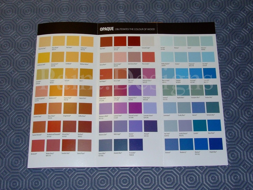Sadolin Wood Protection Colour Paint Chart Guide - Superdec & Classic ...