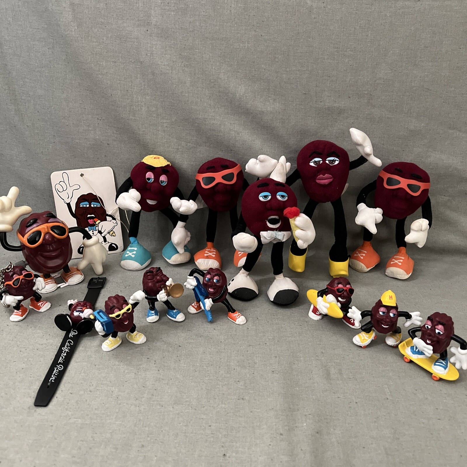 California Raisins Mixed Lot Vintage Figures Plush Watch Keychain Wind ...