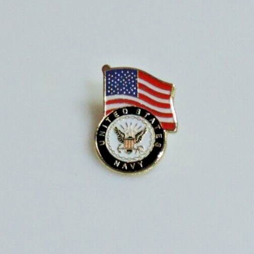 UNITED STATES NAVY LAPEL PIN - U.S. FLAG WITH NAVY EMBLEM | eBay
