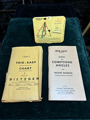 Trig Easy Chart Everything for Drafting and Surveying COPYRIGHT 1943 ...